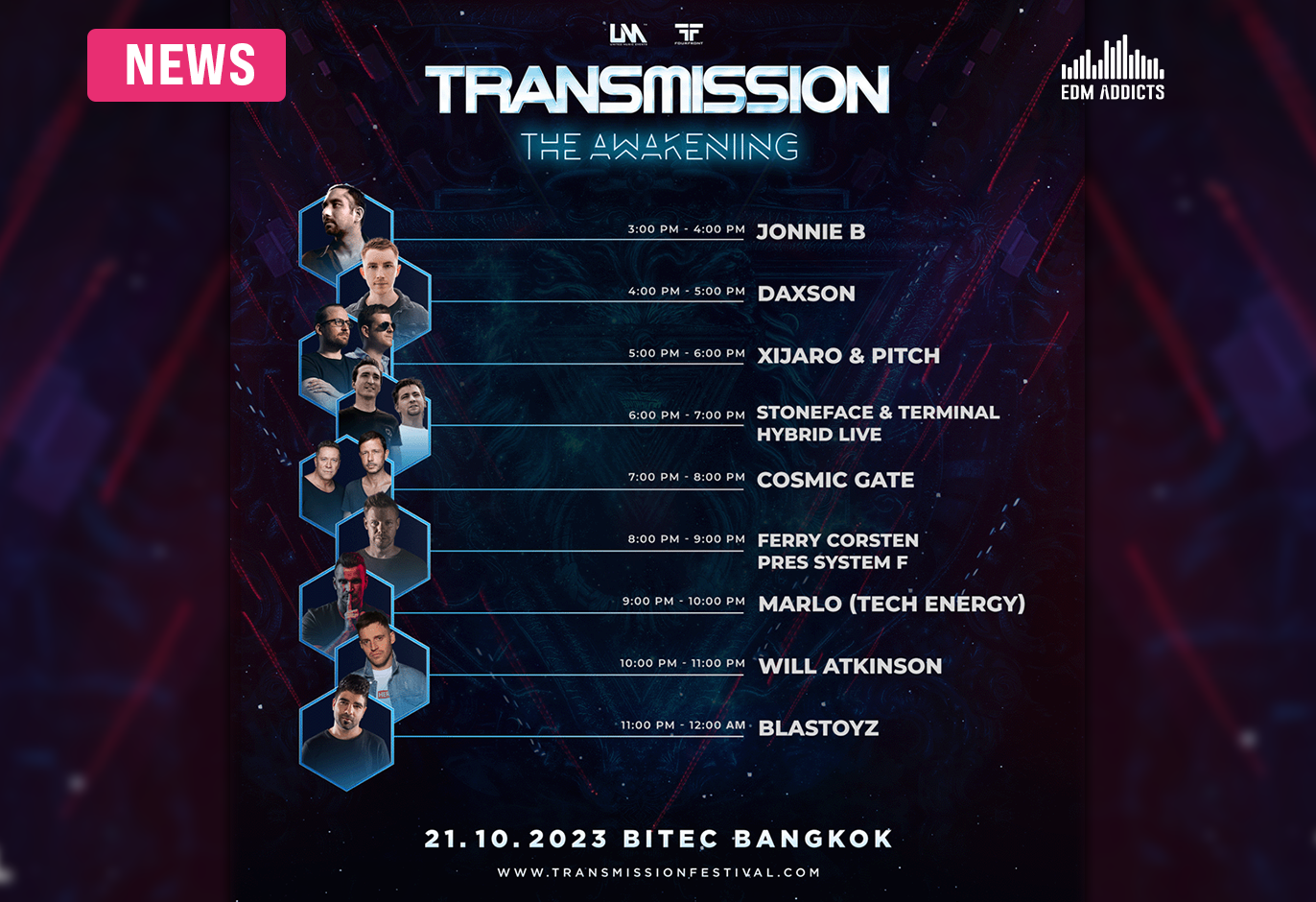 Transmission Bangkok Festival set times has finally arrived! - EDM Addicts